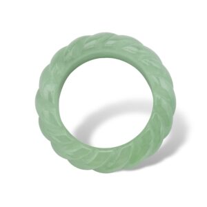 PalmBeach Genuine Green Jade Shrimp Style Ring Sizes 6-10 Size 10