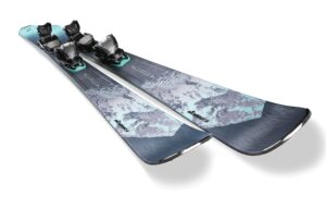 nordica women wild belle dc 84 with tp2 light 11 fdt binding skis, color: black/teal, size: 150 (0a1264oc001-150)