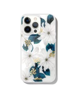 sonix phone case for iphone 13 pro | 10ft drop tested | white flower with gold foil | delilah