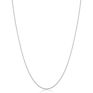 kooljewelry 10k white gold rope chain pendant necklace (0.7 mm, 18 inch)