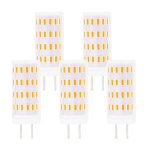 lamsky gy6.35 led light bulb dimmable,g6.35/gy6.35 bi-pin base 5w,ac/dc 12v 24v warm white 3000k,gy6.35 base t4 jc type 50w halogen replacement(5-pack)