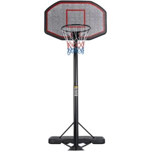 topeakmart youth portable basketball hoop system stand 7-10ft height-adjustable for indoor outdoor w/ 2 wheels, fillable base & 43in backboard