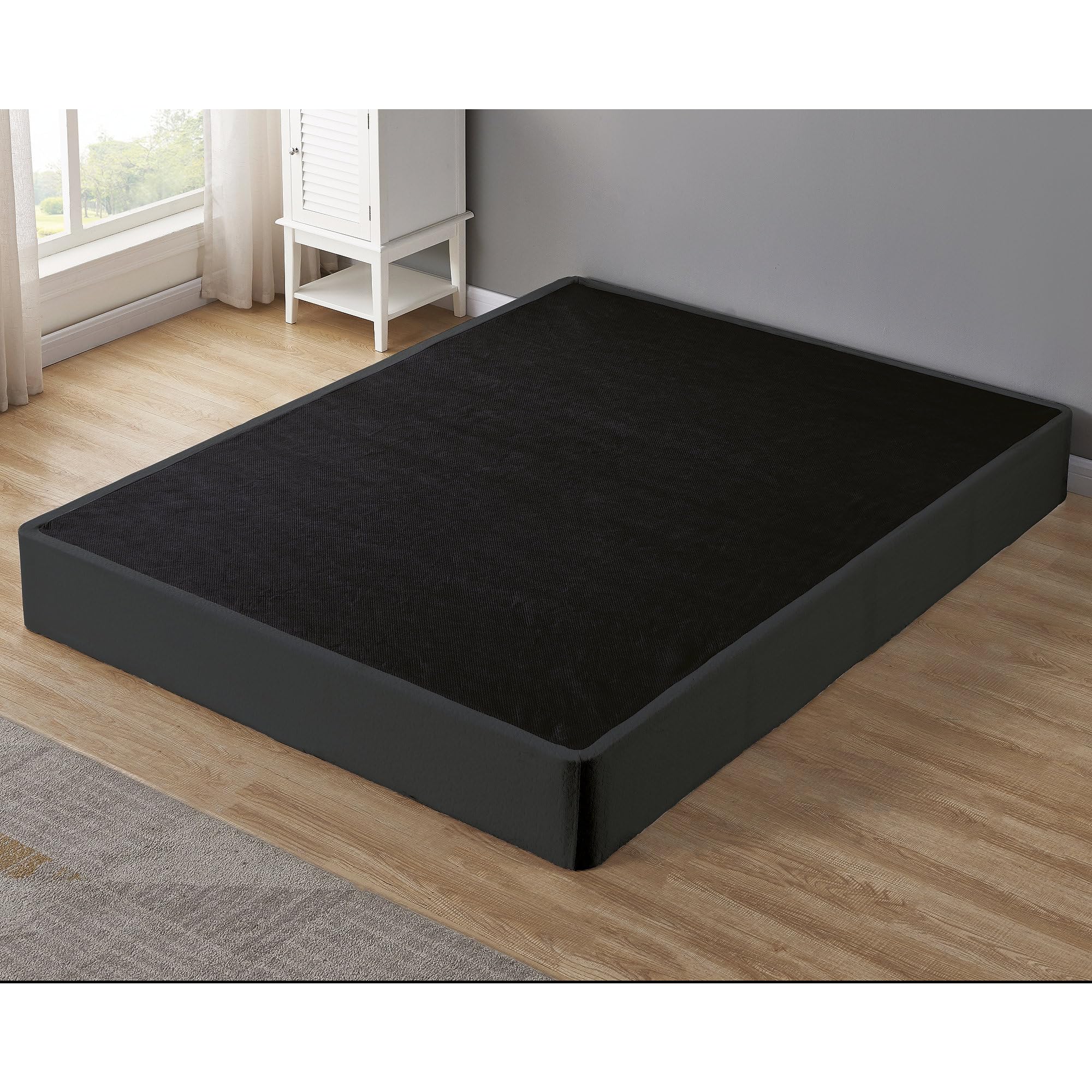 Signature Design by Ashley 10" Mattress Box Spring with Metal Foundation, King, Black