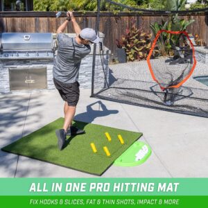 GoSports 5 ft x 4 ft PRO Golf Practice Hitting Mat, Includes 5 Interchangeable Inserts for the Ultimate At-Home Instruction, Green