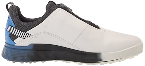 ECCO Men's S-Three BOA Gore-TEX Waterproof Hybrid Golf Shoe, White/Regatta, 12-12.5