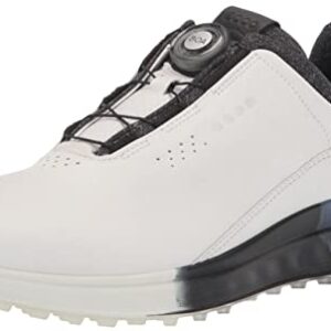 ECCO Men's S-Three BOA Gore-TEX Waterproof Hybrid Golf Shoe, White/Regatta, 12-12.5