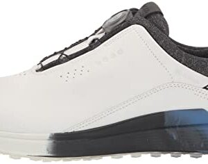 ECCO Men's S-Three BOA Gore-TEX Waterproof Hybrid Golf Shoe, White/Regatta, 12-12.5