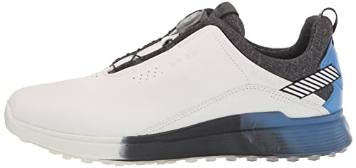 ECCO Men's S-Three BOA Gore-TEX Waterproof Hybrid Golf Shoe, White/Regatta, 12-12.5