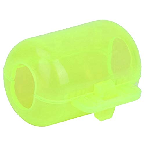 SUNGOOYUE 50pcs Fishing Hook Box, Portable Fluorescent Yellow Squid Lure Hook Cover Case Organizer Grid Box for Hook Bait(S)