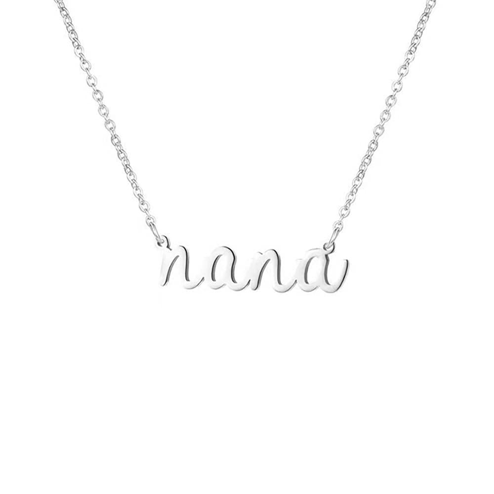 Yafeeso Solid Gold 10K 14K 18K Mom Grandmother Necklace Mama Nana Pendant Necklace Grandma Gift Necklace Birthday Gifts for Grandma from Grandkid