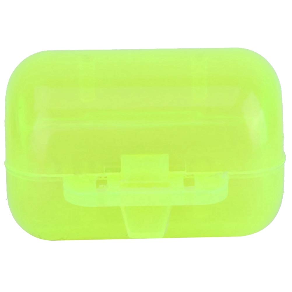 SUNGOOYUE 50pcs Fishing Hook Box, Portable Fluorescent Yellow Squid Lure Hook Cover Case Organizer Grid Box for Hook Bait(S)