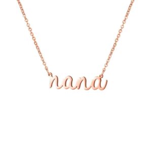 Yafeeso Solid Gold 10K 14K 18K Mom Grandmother Necklace Mama Nana Pendant Necklace Grandma Gift Necklace Birthday Gifts for Grandma from Grandkid