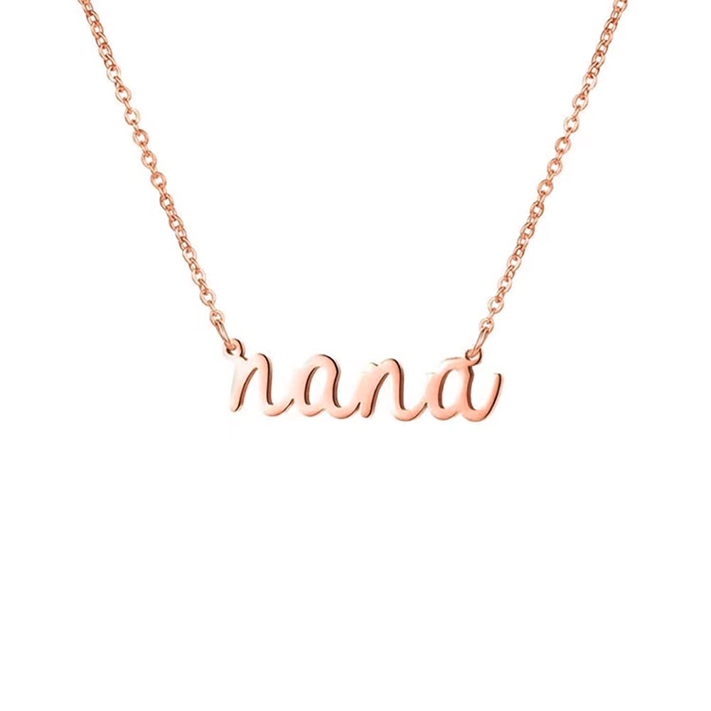 Yafeeso Solid Gold 10K 14K 18K Mom Grandmother Necklace Mama Nana Pendant Necklace Grandma Gift Necklace Birthday Gifts for Grandma from Grandkid