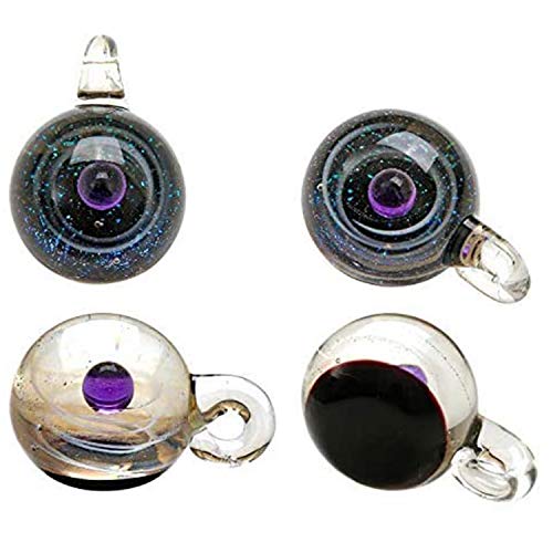 QPZM Double-Sided Galileo Square Glass Necklace, Universe Galaxy Nebula Space Double-Sided Glass Pendant Bracelet Gift Glass Nebula Universe Memory-A