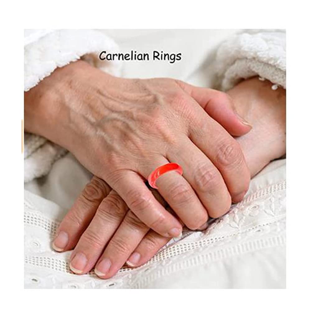 MIFYNN Carnelian Crystal Rings For Women Natural Carnelian Gemstone Band Ring Carnelian Smooth Round Donut Ring For Women (8)