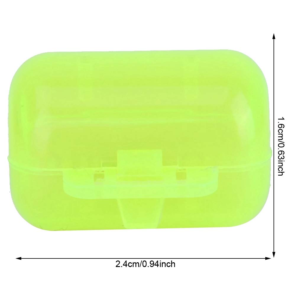 SUNGOOYUE 50pcs Fishing Hook Box, Portable Fluorescent Yellow Squid Lure Hook Cover Case Organizer Grid Box for Hook Bait(S)