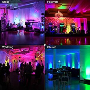 ZEMOJ Par Lights, LED Stage Lighting with Remote Control & DMX, 7 Channel Party Lights for DJ Disco Church Birthday Dance, 8 Packs