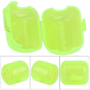 SUNGOOYUE 50pcs Fishing Hook Box, Portable Fluorescent Yellow Squid Lure Hook Cover Case Organizer Grid Box for Hook Bait(S)