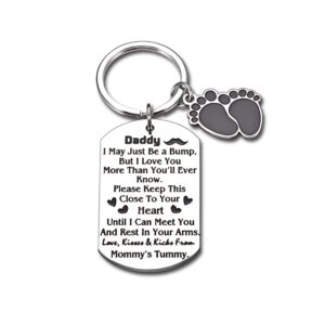 new dad gift keychain for men father day new daddy to be gifts for husband boyfriend new mommy baby announcement pregnancy gift for soon to be dad father day valentines christmas keyring