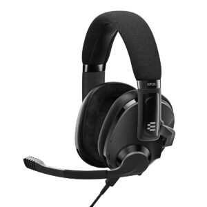 epos h3 hybrid - closed acoustic gaming headset with bluetooth - usb-a pc & 3.5mm console cable - dual microphones - lightweight - easy adjustment - long battery life - multi-platform compatible black