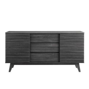 Modway Render 63" Mid-Century Modern Sideboard Buffet Table or TV Stand in Charcoal