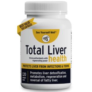 see yourself well total liver health: liver cleanse, detox & repair fatty liver. milk thistle extract, dandelion root, yarrow, burdock root & cynara (artichoke) to support healthy liver function