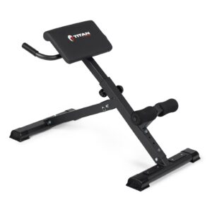 titan fitness hyper back extension bench - roman chair, rated 250 lb, specialty upper body workout garage gym bench