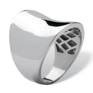 PalmBeach Stainless Steel Concave Cigar Band Ring (10mm) Sizes 6-10 Size 6