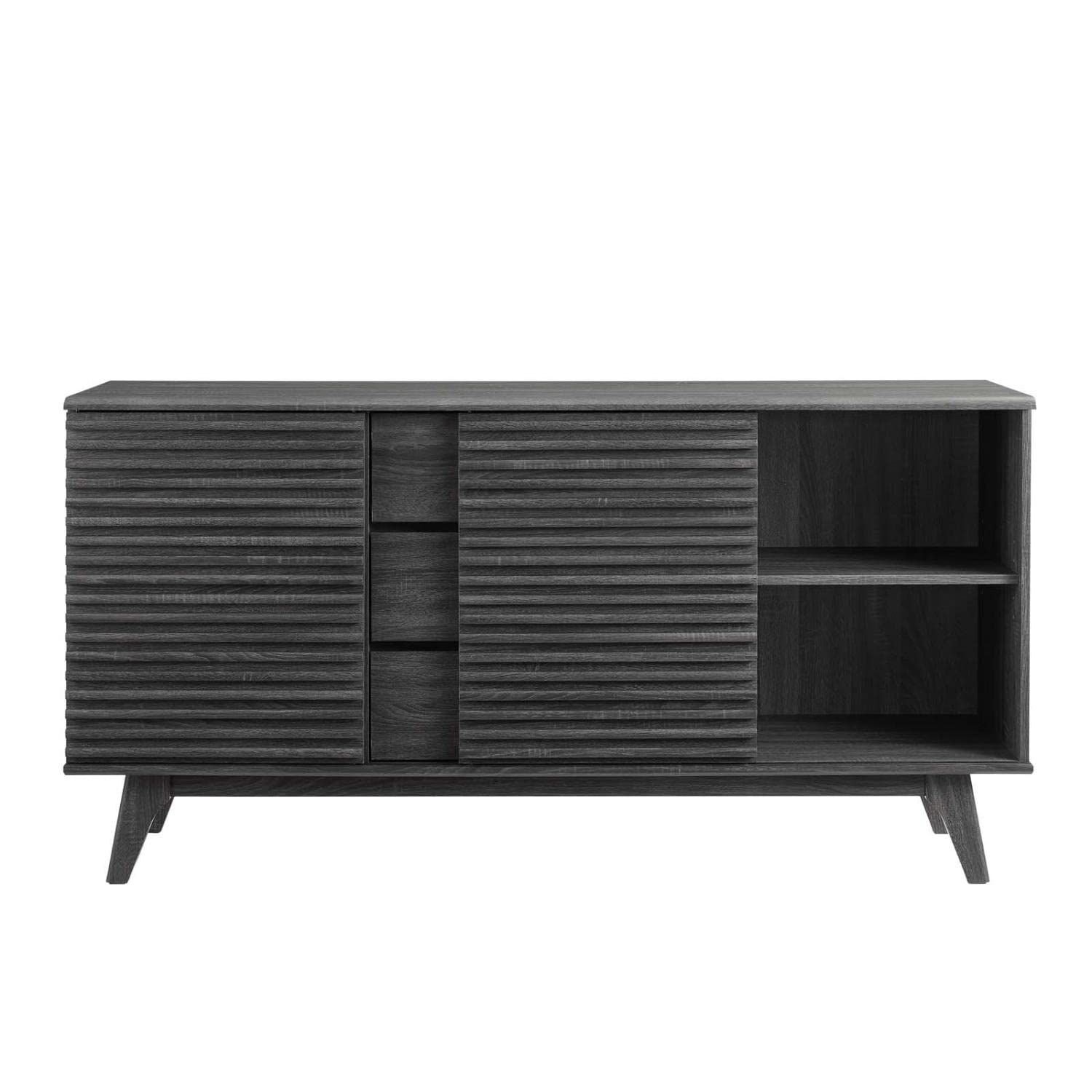 Modway Render 63" Mid-Century Modern Sideboard Buffet Table or TV Stand in Charcoal