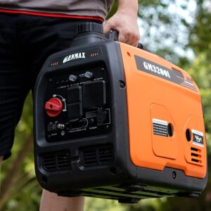 GENMAX Portable Generator,3200W Ultra-Quiet Gas Engine & RV Ready, EPA Compliant, Eco-Mode Feature, Ultra Lightweight for Backup Home Use & Camping (GM-3200i)