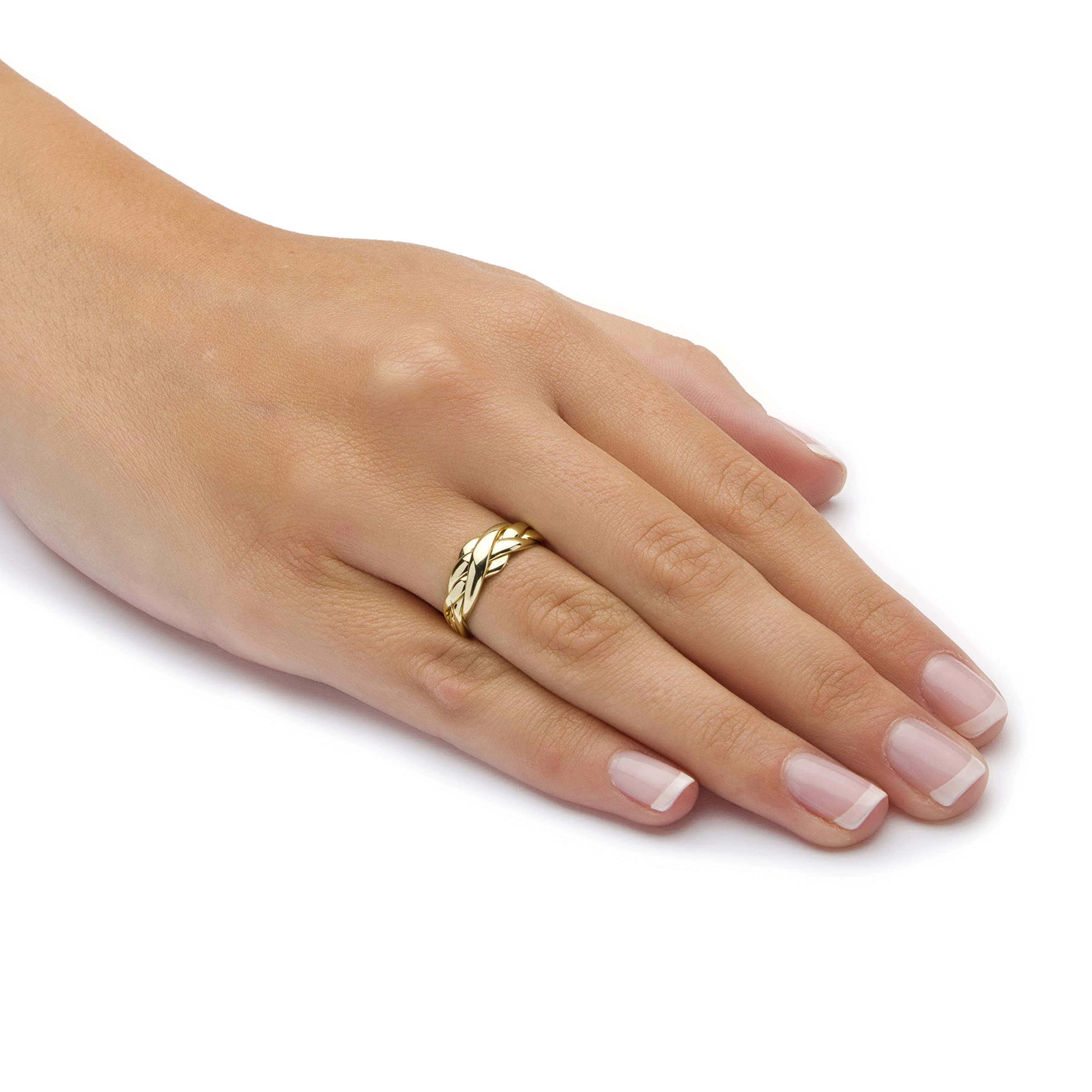 PalmBeach 10K Yellow Gold Braided Puzzle Ring Sizes 5-10 Size 10