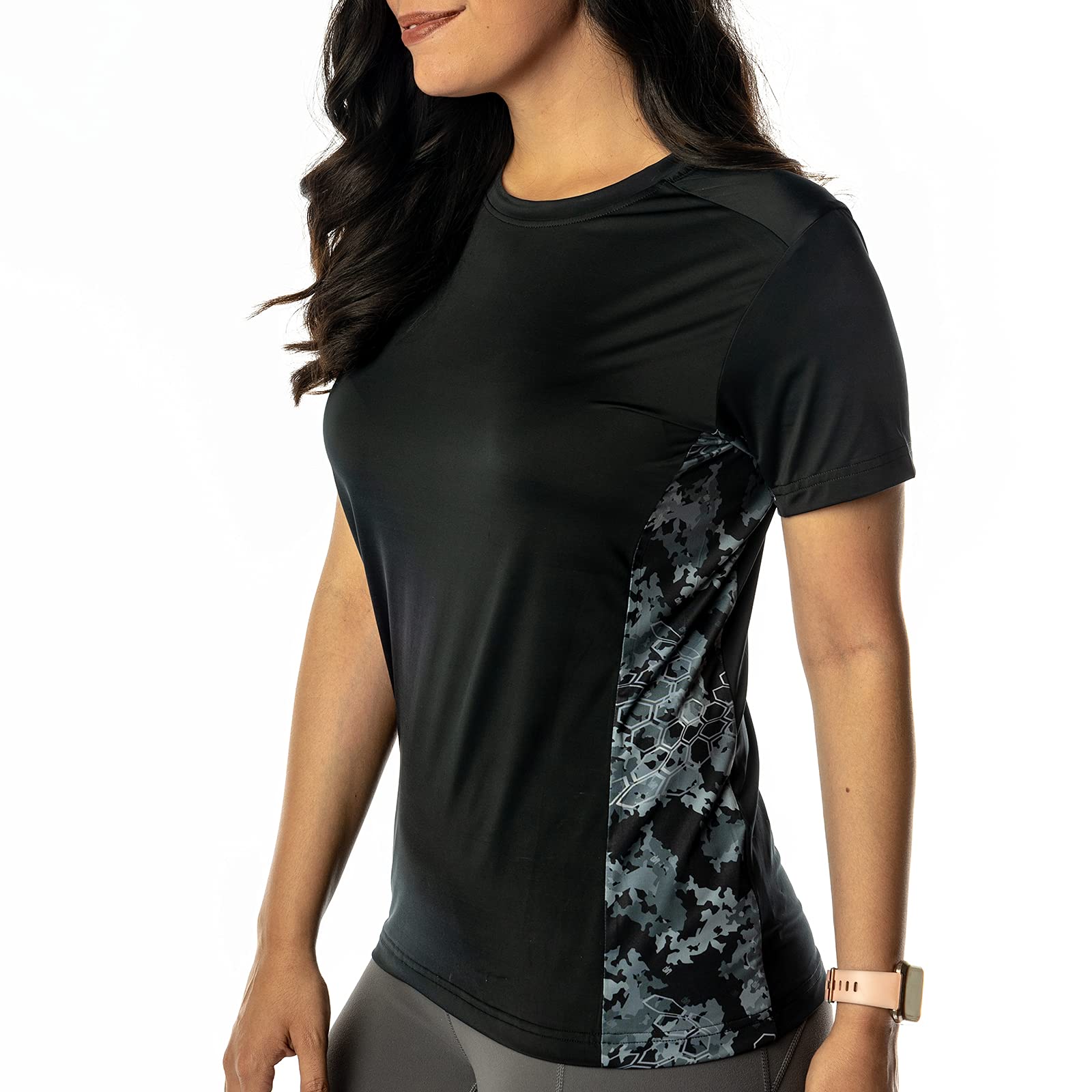 SG Edge Women's Camouflage Short Sleeve T-Shirt, Black, X-Large