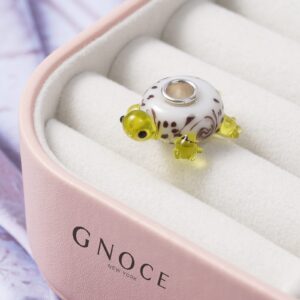 GNOCE Turtle Murano Glass Charm Bead 925 Sterling Silver Charms Fit Bracelet/Necklace For Women Wife