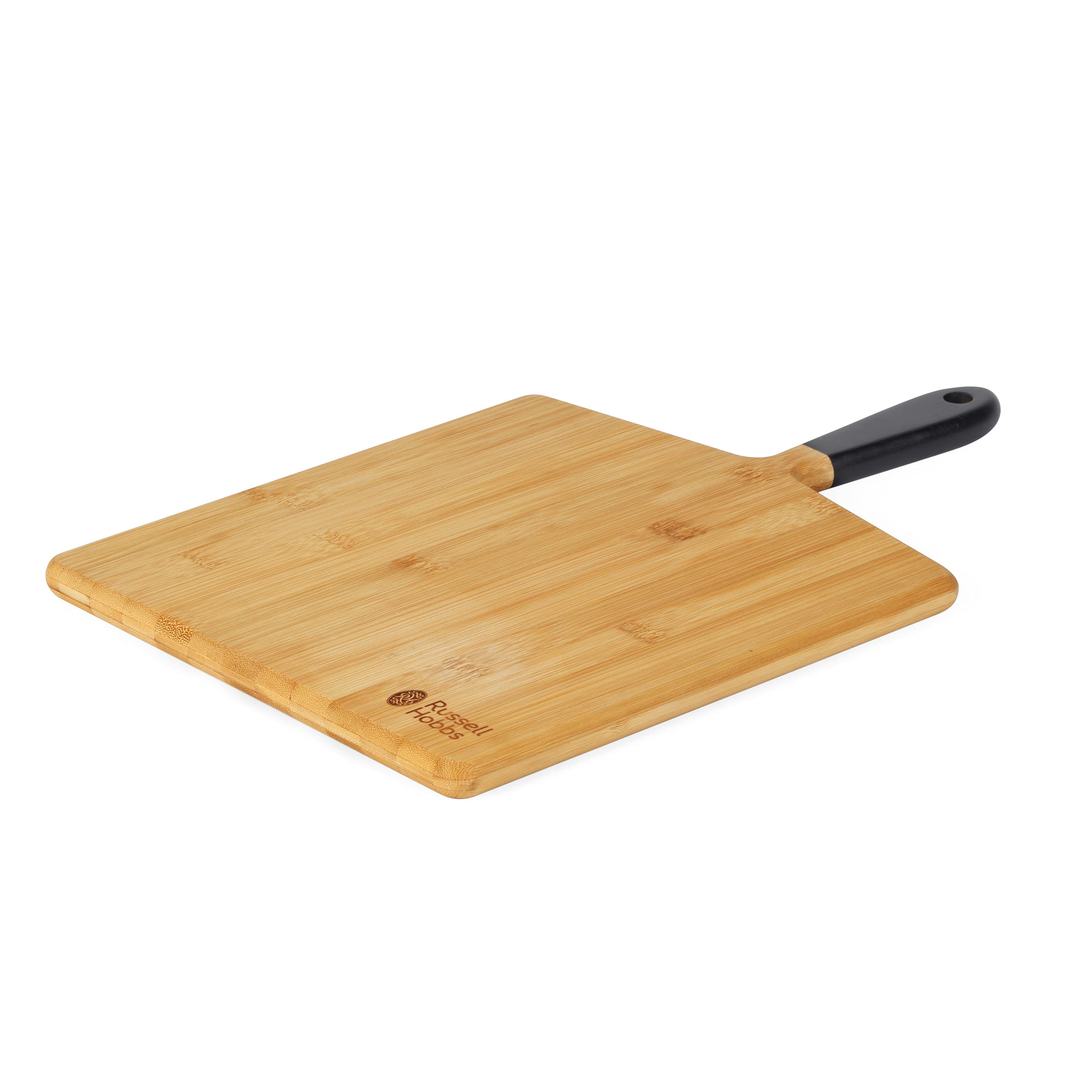 Russell Hobbs RH01692BEU7 Opulence Chopping and Serving Board, Bamboo, Black Painted Handle, Strong and Durable, 40cm Board, Ideal for Charcuterie Platters, Meats, Fruit, Cheese and Crackers