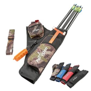 perogen 3-tube compact hip target quiver holder bow belt waist hanged archery quiver (black)