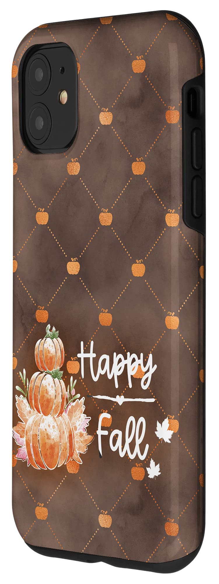 iPhone 11 Happy Fall Orange Pumpkin brown Pattern - Autumn leaves Case