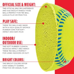 Franklin Sports - Pro Brite - Neon Rubber Teeball - MLB - Youth Tball - Baseball + Softball - Indoor & Outdoor Use