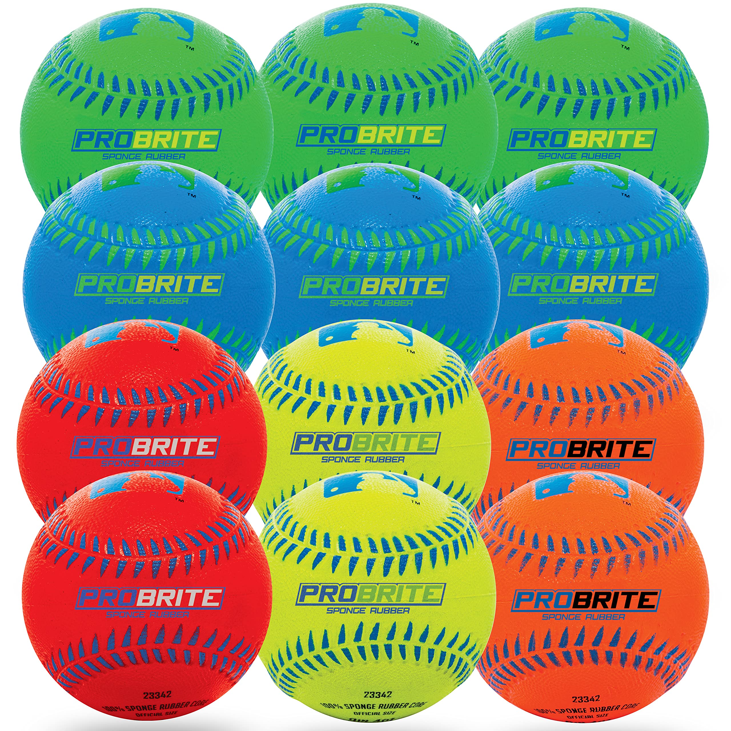 Franklin Sports - Pro Brite - Neon Rubber Teeball - MLB - Youth Tball - Baseball + Softball - Indoor & Outdoor Use