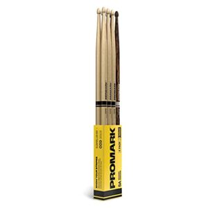 promark drum sticks - 5a drumsticks - rebound - made from hickory wood - drum accessories - acorn tip drum sticks -3 pairs of rebound 5a + 1 pair of firegrain 5a