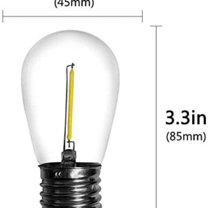 S14 LED Bulb String Light Bulbs Equivalent 7 Watt Daylight White 6000K 0.65W E26 LED Edison Replacement Light Bulbs for Indoor Outdoor String Lights, Clear Plastic, 120V(25-Pack)