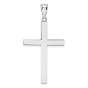 diamond2deal 14k white gold latin cross pendant