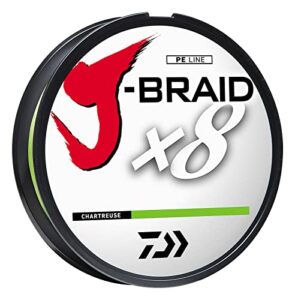 daiwa j-braid grand x8, filler spool, chartreuse, mono dia.= 6lb.