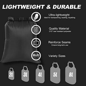 Ucolofun Dry Bags Waterproof Set, 5 Packs Ultralight Waterproof Bags Small Stuff Sack Water Proof Bag Dry Packs, Outdoor Dry Bag Keep Gear Dry for Backpacking Hiking Boating Camping Travel