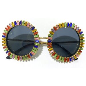 mincl/ 2019 Diamond Color Sunglasses for Lady Exaggerated Personality Female Sun Glasses Female Shades UV400 (Colorful)