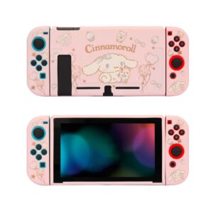 mudevil protective case for nintendo switch - cinnamoroll in pink - soft anti-scratch shockproof slim cover case for nitendo switch and joystick