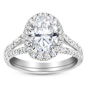 houston diamond district - platinum 2.75 carat lab grown igi certified diamond split shank oval cut diamond engagement ring (d-e color vs1-vs2 clarity 2 ct center) | 10 7 4