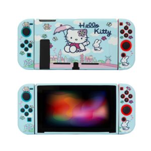 MUDEVIL Protective Case for Nintendo Switch - Hello Kitty Cat - Soft Anti-Scratch Shockproof Slim Cover Case for Nitendo Switch and Joy-Con