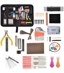 74 pcs guitar tools kits repair setup maintenance adjustments cleaning diy for electric guitar, ukulele, bass banjo & other stringed instruments beginner professionals luthier easy use gat-188