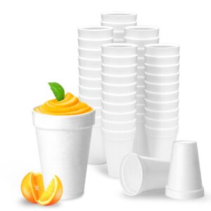 20 oz disposable foam cups (50 pack), white foam cup insulates hot & cold beverages, made in the usa, to-go cups - for coffee, tea, hot cocoa, soup, broth, smoothie, soda, juice