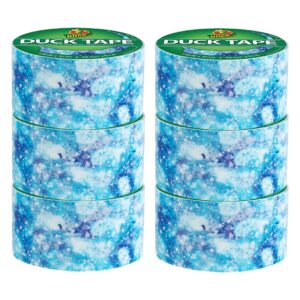 duck tape brand 242736 duck printed duct tape, 6 rolls, starry galaxy